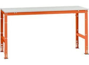 4045916078640 - AU40872001 Arbeits-Grundtisch UNIVERSAL Standard mit Kunststoffplatte BxTxH = 1750x800x760-870 mm Rotorange (RAL 2001)