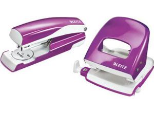4250510870204 - LEITZ® Bürolocher + Tischheftgerät Wow SET metallic-violett