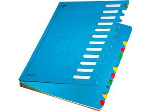 4002432341047 - - Ordnungsmappe Deskorganizer Color din A4 350g m² Karton marmoriert Farbe blau Farbe des Fächerblocks mehrfarbig 12 Fächer