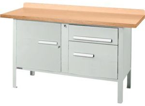 4051273775009 - Kastenwerkbank Select PWi 150-3 Buche-Multiplexplatte bis 750 kg B 1500 x T 700 x H 840 mm Lichtgrau