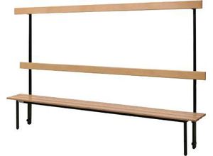 4250510846506 - Select Sitzbank für Umkleideräume mit Rückwand 10 Doppelhaken B 1995 x T 310 x H 415 mm schwarz