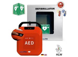 4262483650370 - Defibrillator MedX5 HeartSave Y für Innen Außen manuelle Schockabgabe Sprachausgabe DE EN IP55 klimatisierter Wandkasten inkl Alarm mit HLW-Feedback-Sensor