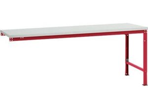 4045916153545 - AU81273003 Arbeits-Anbautisch UNIVERSAL Spezial mit Kunststoffplatte BxTxH = 2000 x 1000 x 722-1022 mm Rubin-Rot