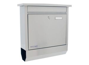 9006072211208 - Briefkasten Lettero Inox Wandmontage Namensschlid & Postrolle Zylinderschloss inkl 2 Schlüssel Edelstahl B 370 x T 100 x H 410 mm