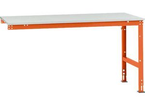 4045916072631 - AU60912001 Arbeits-Anbautisch UNIVERSAL Standard mit Melaminplatte BxTxH = 1750 x 1000 x 760-870 mm Rotorange (RAL 2001)