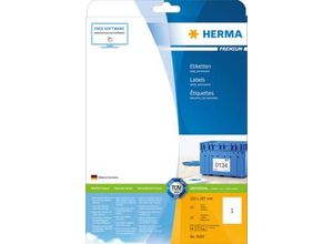 4008705050654 - HERMA Etiketten Premium A4 210x297 mm weiß Papier matt 25 St - Weiß - Selbstklebendes Druckeretikett - A4 - Papier - Laser Inkjet - Dauerhaft