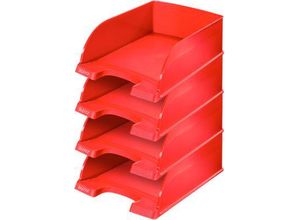 4002432512195 - Briefkorb 5233 stapelbar Maße 255 x 103 x 360mm rot 4002432512195 Esselte 4 Stück