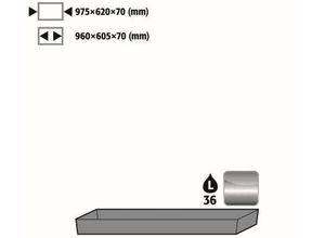4250101142345 - Bodenauffangwanne Stawa-R für asecos Sicherheitsschränke der UB90 Serie Edelstahl 14301 B 975 x T 620 x H 78 mm 33 l