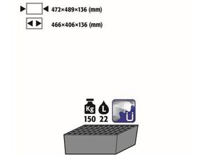 4250101139277 - Bodenauffangwanne Stawa-R mit Gitterrost für asecos Chemikalienschränke der CS Serie Stahlblech blau B 472 x T 489 x H 136 mm 22 l