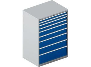 4051273684677 - Select Schubladenschrank WSK 54-36 Stahl 9 Schübe bis 200 kg B 1023 x T 725 x H 1450 mm weissaluminium enzianblau