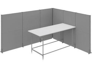4024733701450 - Schallschutz Stellwand System Otto Kind Meeting Point 6 x 1-seitige Akustikwände & 1 Tisch mit B 2500 mm Gesamtmaße B 3630 x T 3130 x H 2000 mm
