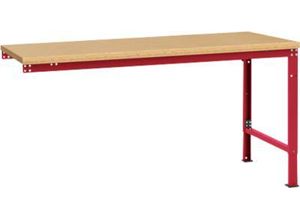 4045916157864 - AU80953003 Arbeits-Anbautisch UNIVERSAL Spezial mit Multiplexplatte BxTxH = 1750 x 1000 x 722-1022 mm Rubin-Rot
