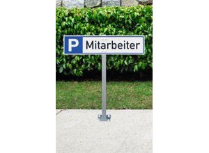4060081011537 - moedel Stahlspieß zum Einschlagen von Parkplatzreservierungs-Schildern Bodenplatte inkl Schauben ohne Schild H 500 mm Stahl verzinkt