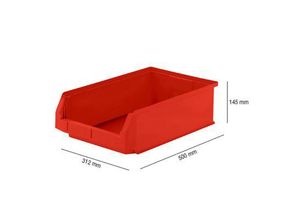 4052939878652 - Sichtlagerkasten SSI Schäfer Serie PROFI LF 531 Polypropylen L 500 x B 312 x H 145 mm 165 l rot