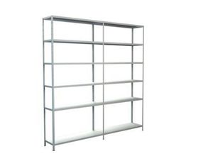 4004514122483 - Steckregal Stecksystem Grund- und Anbauregal Regale Metall weiß 2300x2200x350 mm 12 Böden Gr B H T 220 cm x 230 cm x 35 cm weiß Werkstatt-Regale