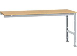 4045916105599 - AU61259006 Arbeits-Anbautisch UNIVERSAL Standard mit Multiplexplatte BxTxH = 2000 x 1000 x 760-870 mm Alusilber