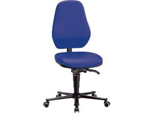 4016849531359 - Labordrehstuhl Basic mit Rollen Kunstleder Stamskin Top blau