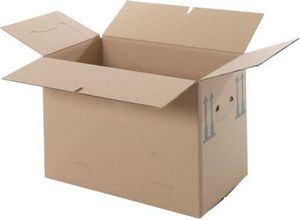 4055453004385 - Umzugskarton 2-wellig bis 40 kg Beschriftungsfeld Doppelgriff-System Schmetterlingsboden L 610 x B 305 x H 320 mm braun
