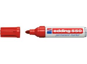 4004764023806 - edding 550 Permanent Marker Rundspitze 3-4 mm rot 10 Stück