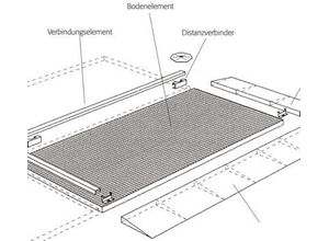 4250101113871 - Distanzverbinder für asecos Bodenelemente mit Höhe 78 mm Stahl verzinkt B 25 x T 120 mm