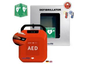 4260301057608 - Defibrillator MedX5 HeartSave Y für Innen Außen manuelle Schockabgabe Sprachausgabe DE EN IP55 klimatisierter Wandkasten inkl Alarm ohne HLW-Feedback-Sensor