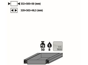 4250101138492 - Auszugswanne Entsorgung für asecos Sicherheitsschränke der Q30 Q90 S90 K90 Serie Stahlblech lichtgrau B 332 x T 505 x H 50 mm 75 l bis 50 kg