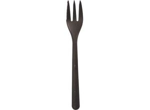 8717202977697 - Snackgabeln Papstar Mehrweg besonders stabil spülmaschinengeeignet L 130 mm Bio-PP schwarz 50 Stück