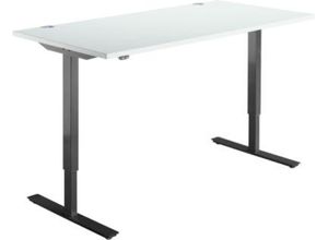 4250510859100 - Select Schreibtisch Start Off elektrisch höhenverstellbar Rechteck T-Fuß B 1600 x T 800 x H 705-1205 mm lichtgrau schwarz