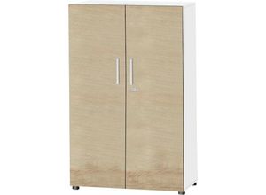 4250510933763 - Select Schrank SET UP 4 OH abschließbar B 800 x T 420 x H 1470 mm weiß Wildeiche