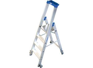 4009199124616 - Krause 124616 Aluminium Stufen-Stehleiter fahrbar Arbeitshöhe (max) 295 m Silber DIN EN 131 87 kg