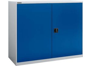 4051273635648 - Flügeltürenschrank Select MS-i 12412 Stahlblech B 1200 x T 400 x H 1215 mm 3 OH Weißaluminium Enzianblau bis 150 kg