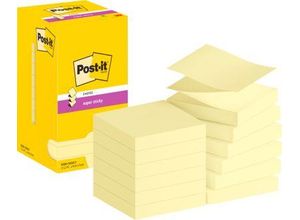 4064035065577 - Super Sticky Z-Notes Post-it R33012SY für Z-Notes Spender 12 Blöcke 90 Blatt je Block je 76 x 76 mm PEFC-zertifiziert gelb
