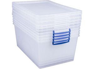 5060456652289 - Really Useful Boxes Aufbewahrungsboxen transparent mit Deckel 62L 5 Stück