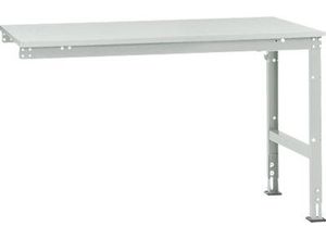4045916080940 - AU60677035 Arbeits-Anbautisch UNIVERSAL Standard mit Kunststoffplatte BxTxH = 1500 x 1000 x 760-870 mm Lichtgrau (RAL 7035)