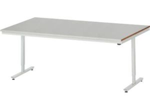 4040376416254 - Rau Arbeitstisch Adlatus elektrisch höhenverstellbar 25 mm MDF-Platte Edelstahlbelag bis 150 kg B 2000 x T 1000 x H 720-1120 mm silber lichtgrau
