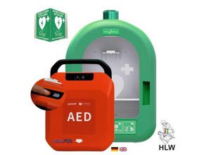 4262483650356 - Defibrillator MedX5 HeartSave Y manuelle Schockabgabe Sprachausgabe DE EN Grafikanzeige IP55 PVC-Wandkasten inkl Alarm mit HLW-Feedback-Sensor