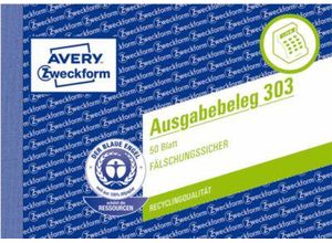 4004182003039 - Ausgabebeleg Formular din A6 quer nicht selbstdurchschreibend 50 Bl selbstdurchschreibend Nein - Avery Zweckform