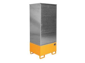 4052462026360 - Gefahrstoffschrank BAUER GS-1 Stahlblech unterfahrbar für 1 x 200 l Fass B 840 x T 690 x H 1930 mm orange