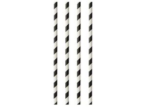 4002911539576 - Trinkhalme Papstar Stripes Einweg L 290 x Ø 6 mm aus FSC®-zertifiziertem Papier schwarz-weiß 100 Stück