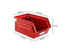 8697837515443 - Select Sichtlagerkasten 09 l 25 kg L 163 x B 102 x H 75 mm Stahl RAL 3000 (feuerrot)