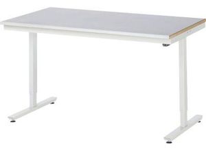 4040376212870 - Rau Arbeitstisch Adlatus elektrisch höhenverstellbar 25 mm MDF-Platte Stahlblechbelag 150 kg B 1500 x T 800 x H 720-1120 mm silber lichtgrau