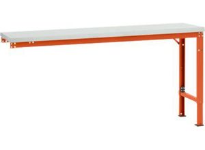 4045916150896 - AU80812001 Arbeits-Anbautisch UNIVERSAL Spezial mit Melaminplatte BxTxH = 1750 x 800 x 722-1022 mm Rotorange (RAL 2001)