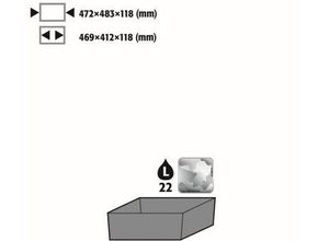 4250101139260 - Bodenauffangwanne Stawa-R für asecos Chemikalienschränke der CS Serie Stahlblech B 472 x T 483 x H 118 mm 22 l