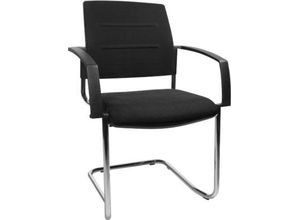 4014296246581 - Select Freischwinger SSI Proline Visit S2 ergonomisch Armlehnen stapelbar bis 4 Stück B 480 x T 480 x H 480 mm schwarz schwarz