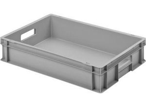 4026698003563 - Ringoplast Kunststoffkasten Serie Unista L120 Durchfassgriffe glatter Boden L 600 x B 400 x H 120 mm grau