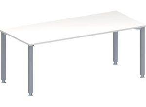 4251898814583 - Genius Konferenztisch MODENA FLEX Rechteck 4-Fuß Quadratrohr B 1800 x T 800 x H 720-840 mm weiß weißaluminium RAL 9006