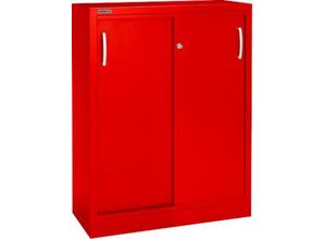 4051273517869 - Select Schiebetürenschrank 3 Ordnerhöhen B 1200 mm rot RAL 3020