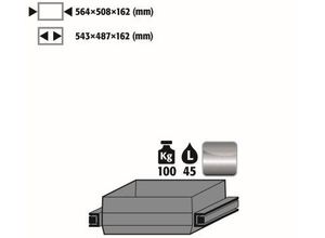 4250101138355 - Auszugswanne Schwerlast für asecos Sicherheitsschränke der Q30 Q90 und S90 Serie Edelstahl 14301 B 564 x T 508 x H 162 mm 45 l bis 100 kg
