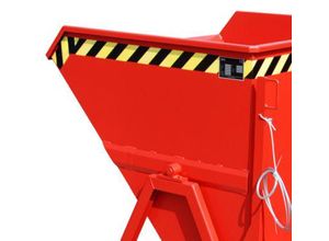 4052462048317 - Kippmulde Bauer KS 550 Stahl rot B 1245 x T 1200 x H 1170 mm 550 l bis 1000 kg Rollen Manuelle Kippvorrichtung
