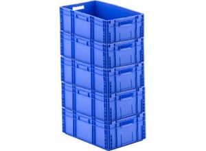 4250510863558 - Euro Box Serie MF 6220 5-teiliges Sparset aus Polypropylen Inhalt 416 l ohne Deckel L 600 x B 400 x H 220 mm blau
